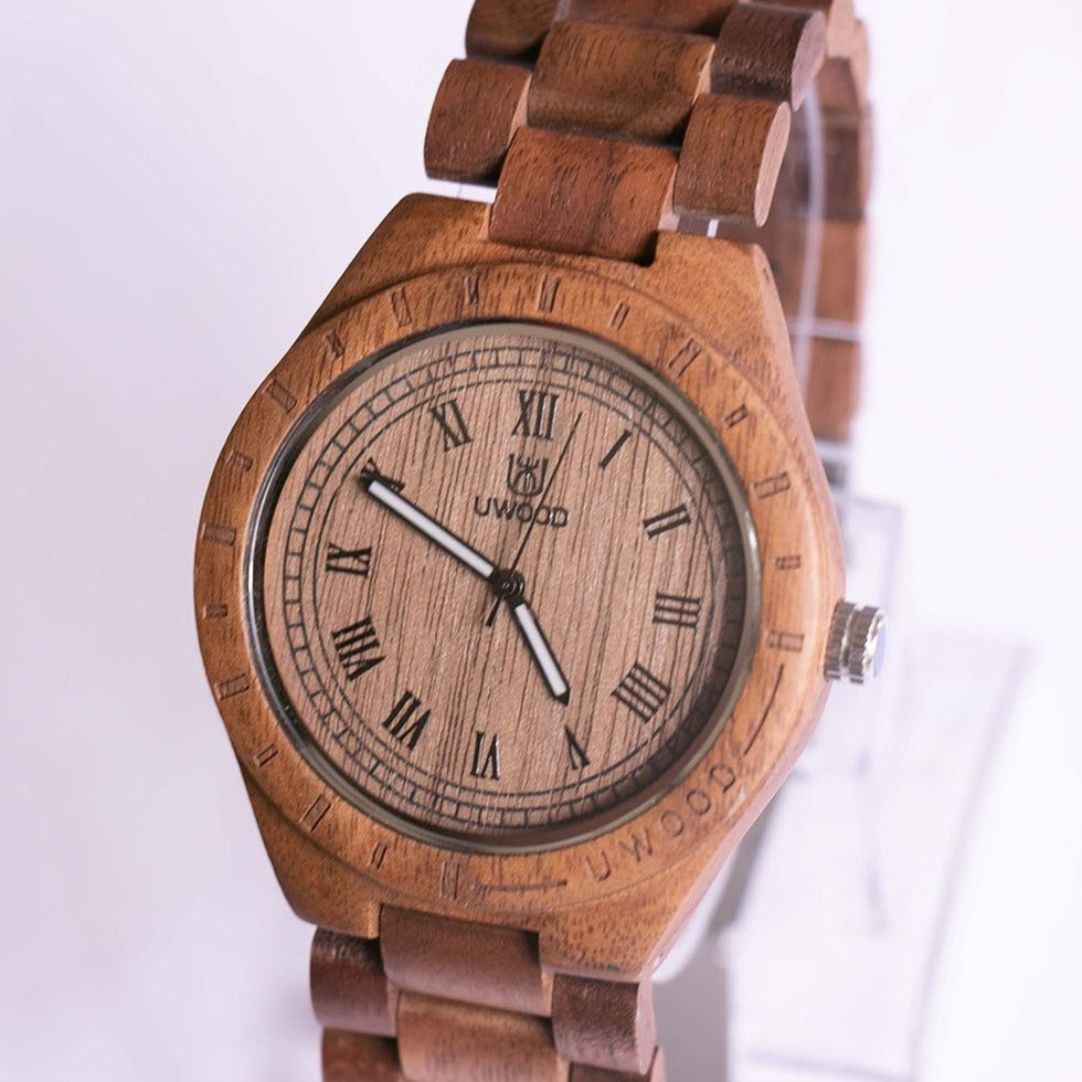 Uwood Wooden Watch for Men | Minimalist Wooden Analog Quartz Watch ...
