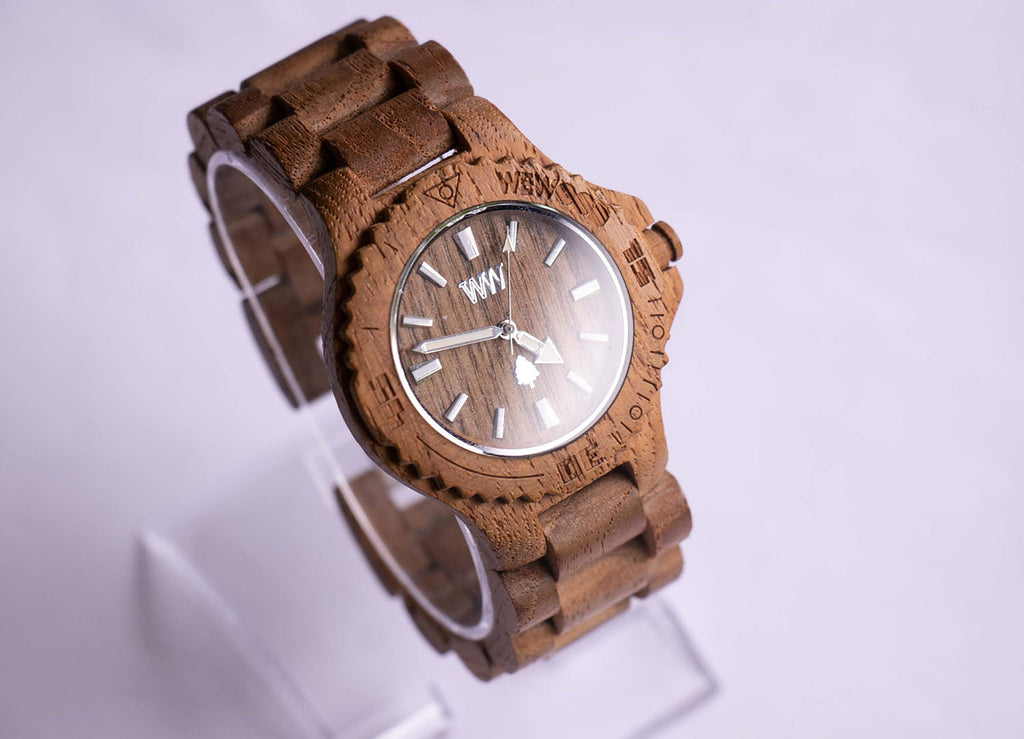 WeWood Wooden Quartz Watch for Men | Brown Wood Wristwatch – Vintage Radar