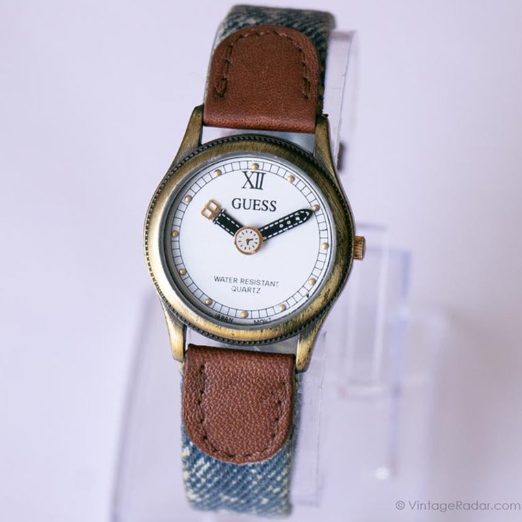 Vintage Guess Watch for Her with Denim Strap | Retro Guess Wristwatch ...