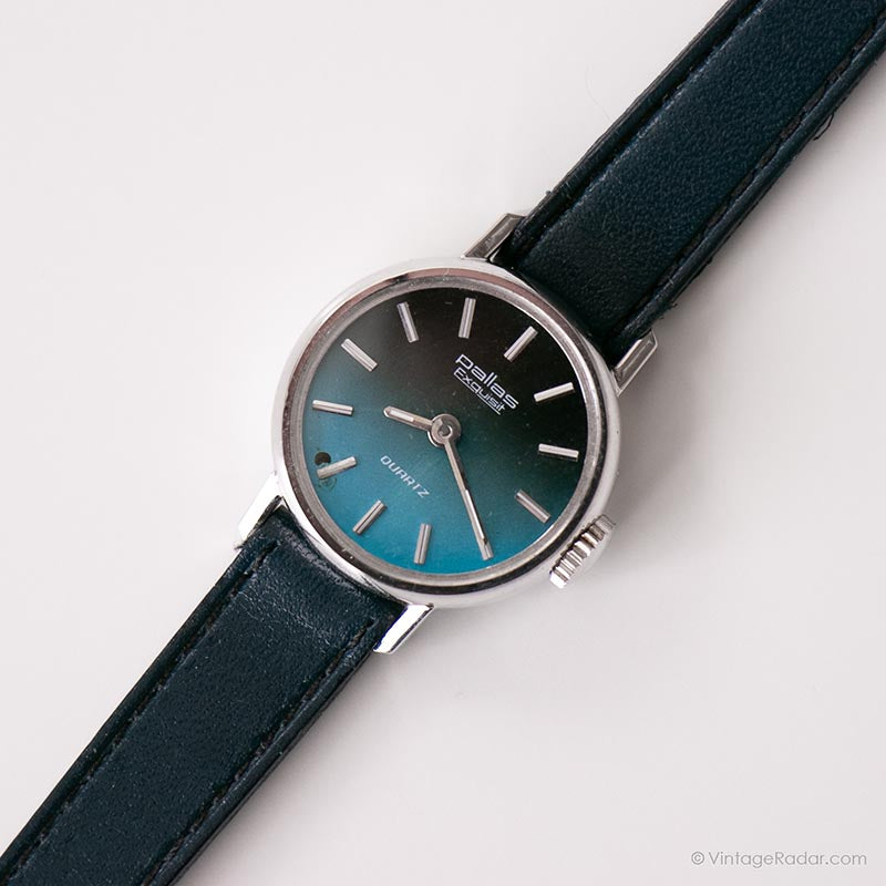 Vintage Pallas Exquisit Watch for Her | Blue Gradient Dial Wristwatch ...