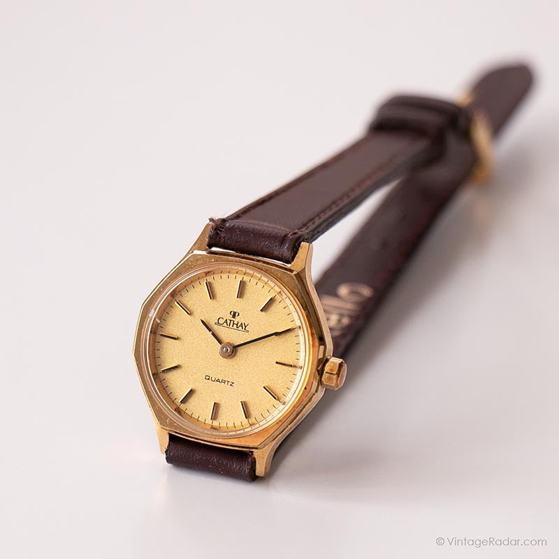 Vintage Gold-tone Cathay Watch | Sparkling Dial Watch for Ladies ...