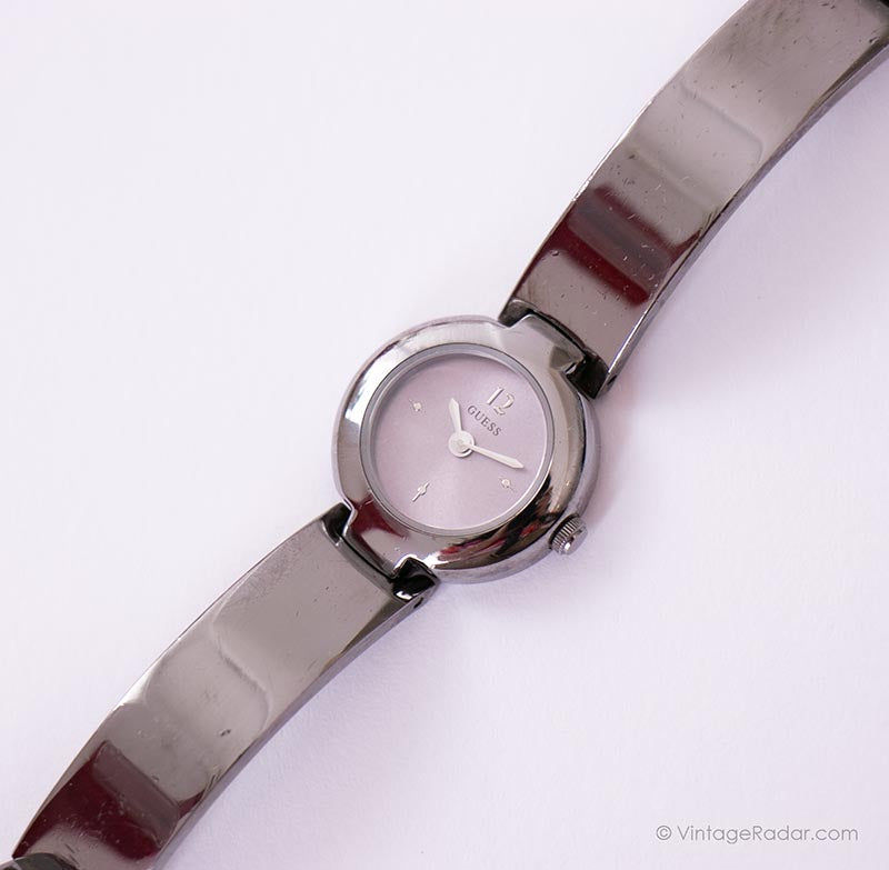 Vintage Rectangular Guess Watch for Her | Silver-tone Watch Tiny Wrist ...