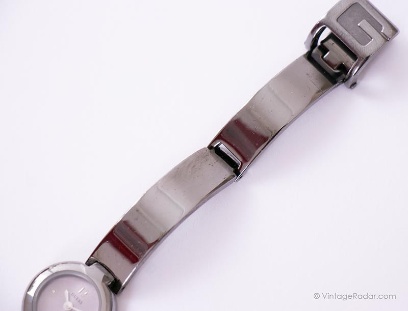 Vintage Rectangular Guess Watch for Her | Silver-tone Watch Tiny Wrist ...