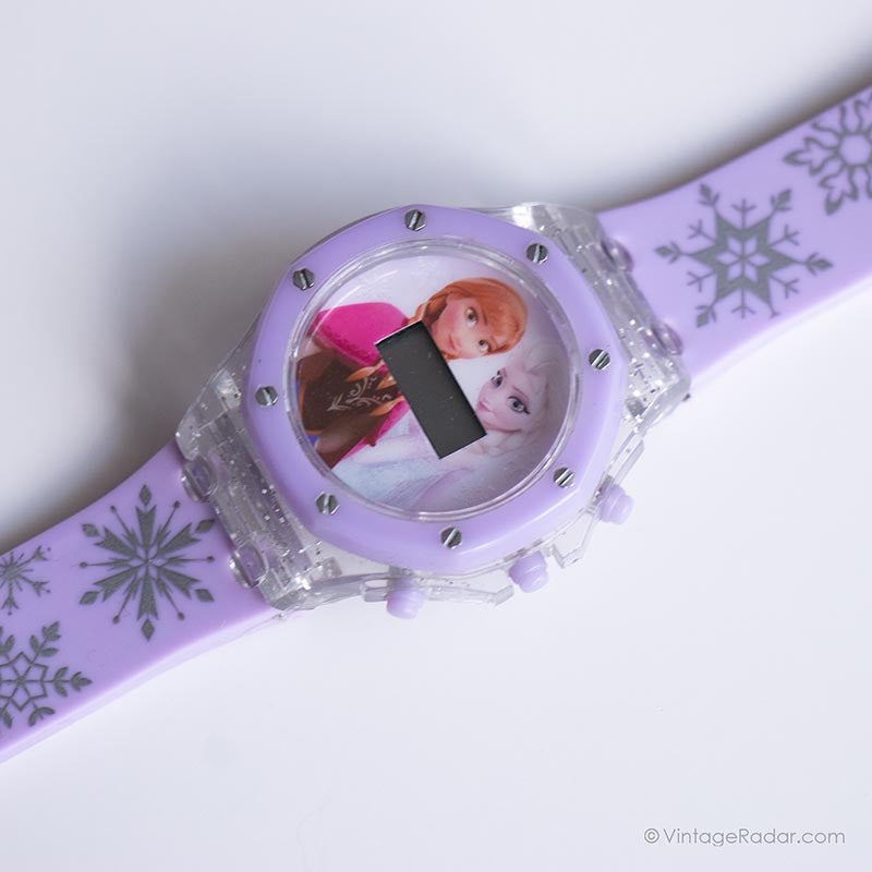 Vintage Purple Digital Disney Watch for Ladies | Elsa and Anna Watch ...