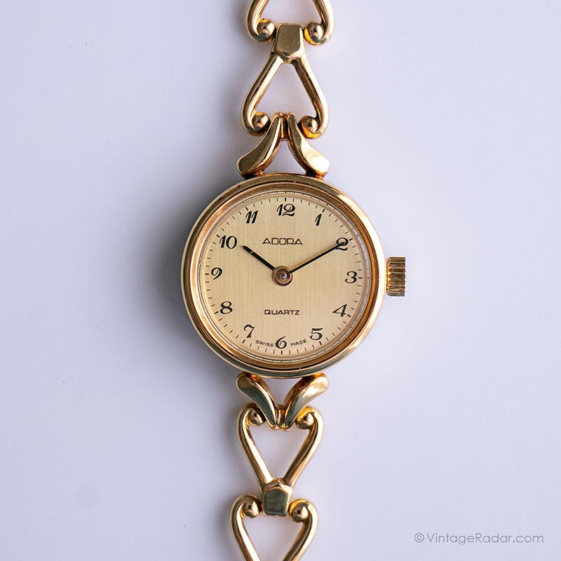 Vintage Adora Gold-tone Watch for Her | Heart-shaped Bracelet Watch ...