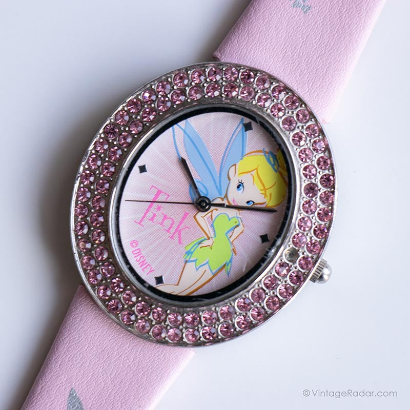 Vintage Pink Disney Dress Watch for Her | Elegant Tinker Bell Watch ...