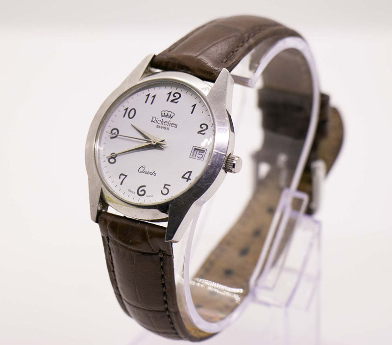 Richelieu Swiss Made Date Watch | Unisex Swiss Quartz Watches – Vintage ...