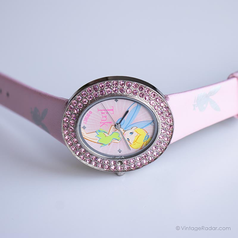 Vintage Pink Disney Dress Watch for Her | Elegant Tinker Bell Watch ...