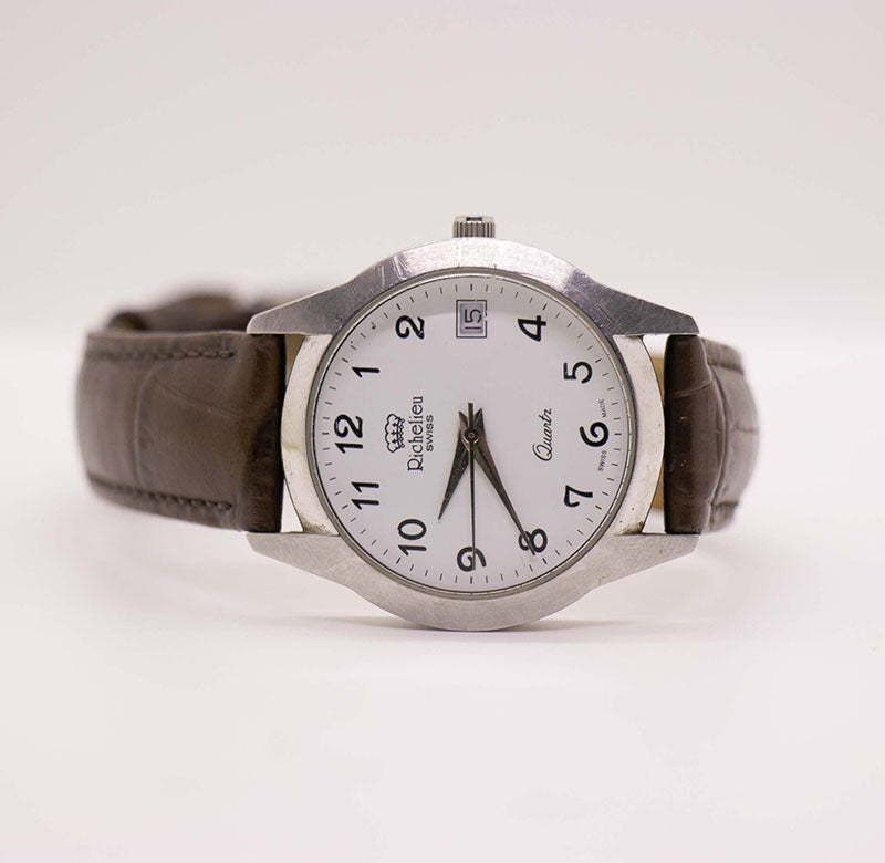 Richelieu Swiss Made Date Watch | Unisex Swiss Quartz Watches – Vintage ...