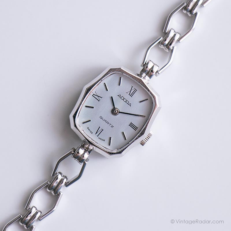 Vintage Silver-tone Adora Watch for Her | Swiss Quartz Wristwatch ...