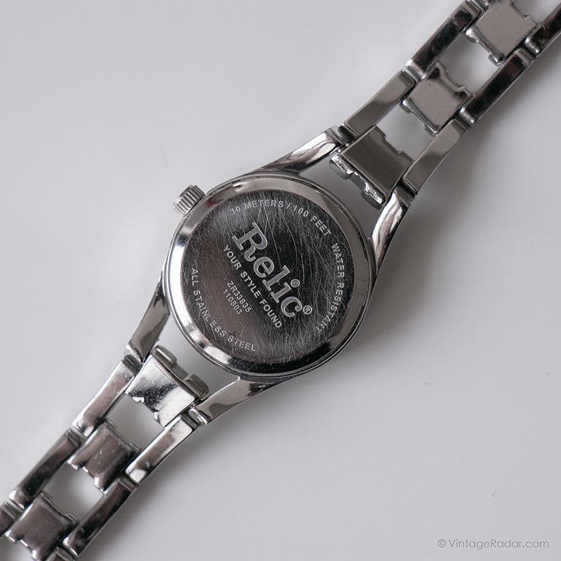 Vintage Tiny Relic Watch for Ladies | Pearl Dial Watch with Crystals ...