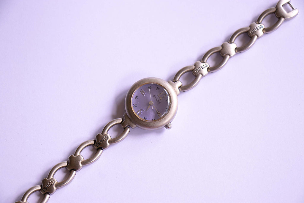 Purple Dial Guess Watch for Women | Silver-tone Guess Quartz Watch ...