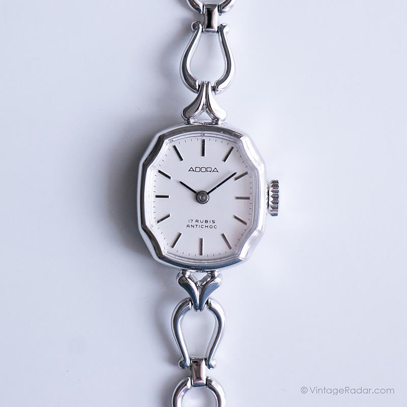 Vintage Mechanical Adora Watch | Silver-tone Watch for Her – Vintage Radar