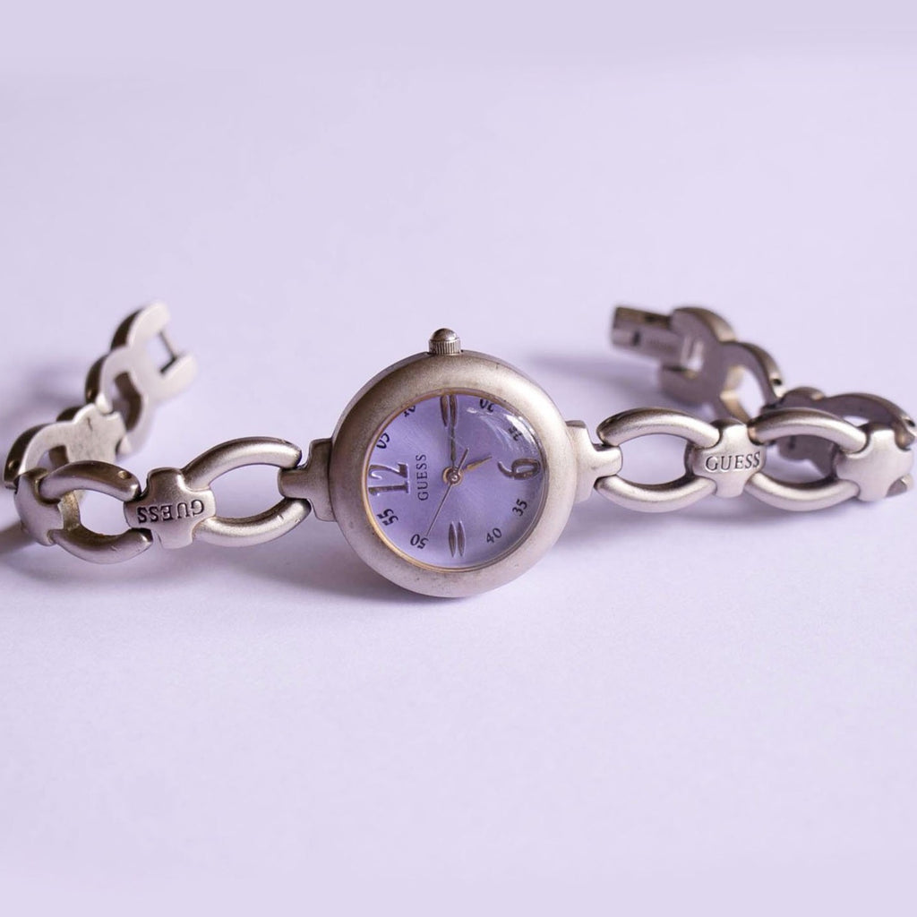 Purple Dial Guess Watch for Women | Silver-tone Guess Quartz Watch ...