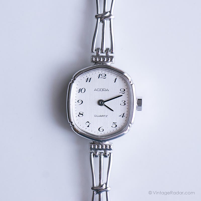 Vintage Adora Watch for Her | Silver-tone Quartz Watch – Vintage Radar