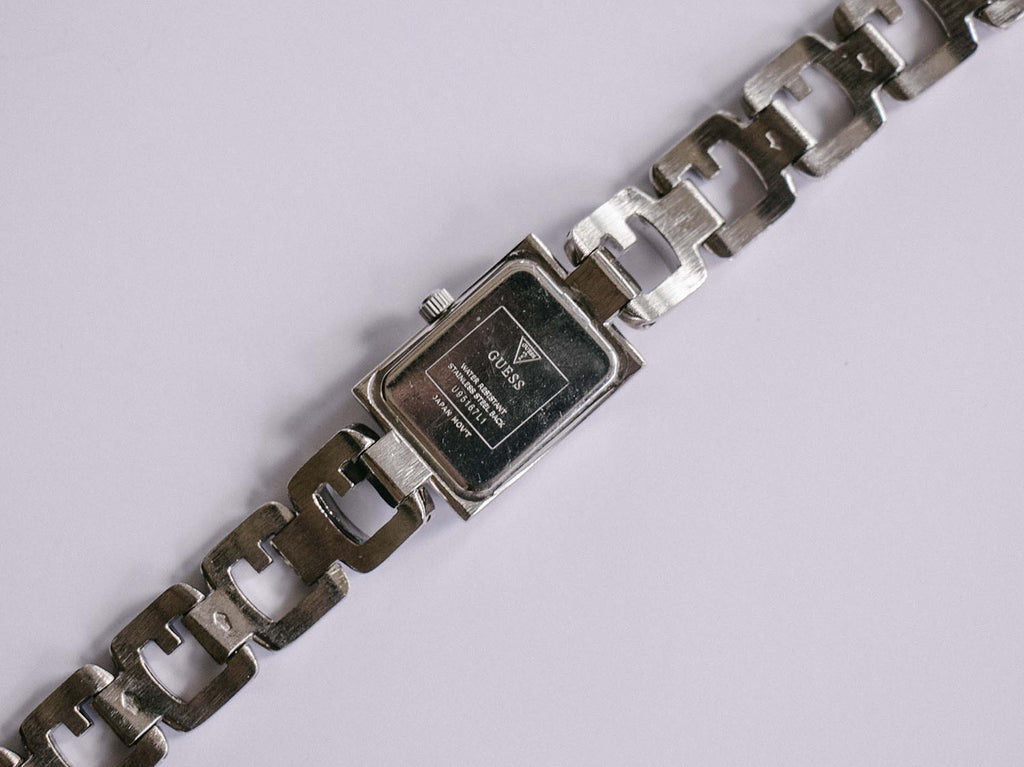 Retro Minimalist Guess Watch for Women | Luxury Silver-tone Watch ...