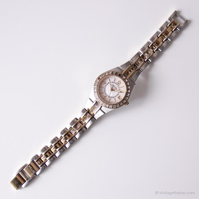 Vintage Relic Luxury Watch for Women | Date Wristwatch with Crystals ...