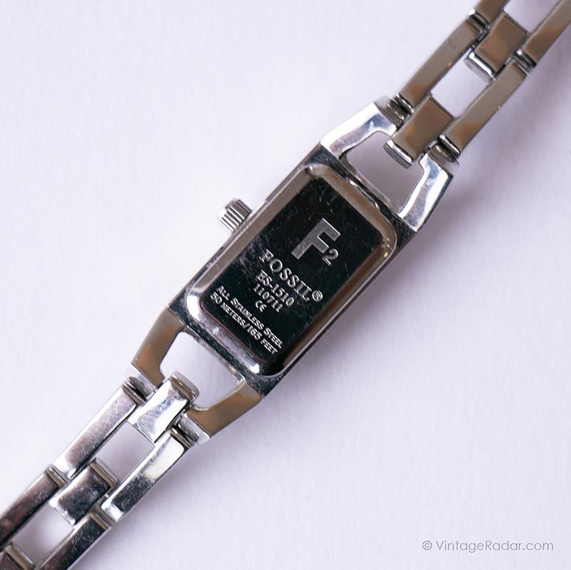 Rectangular Fossil Ladies Watch with Gemstones | Bridal Occasion Watch ...