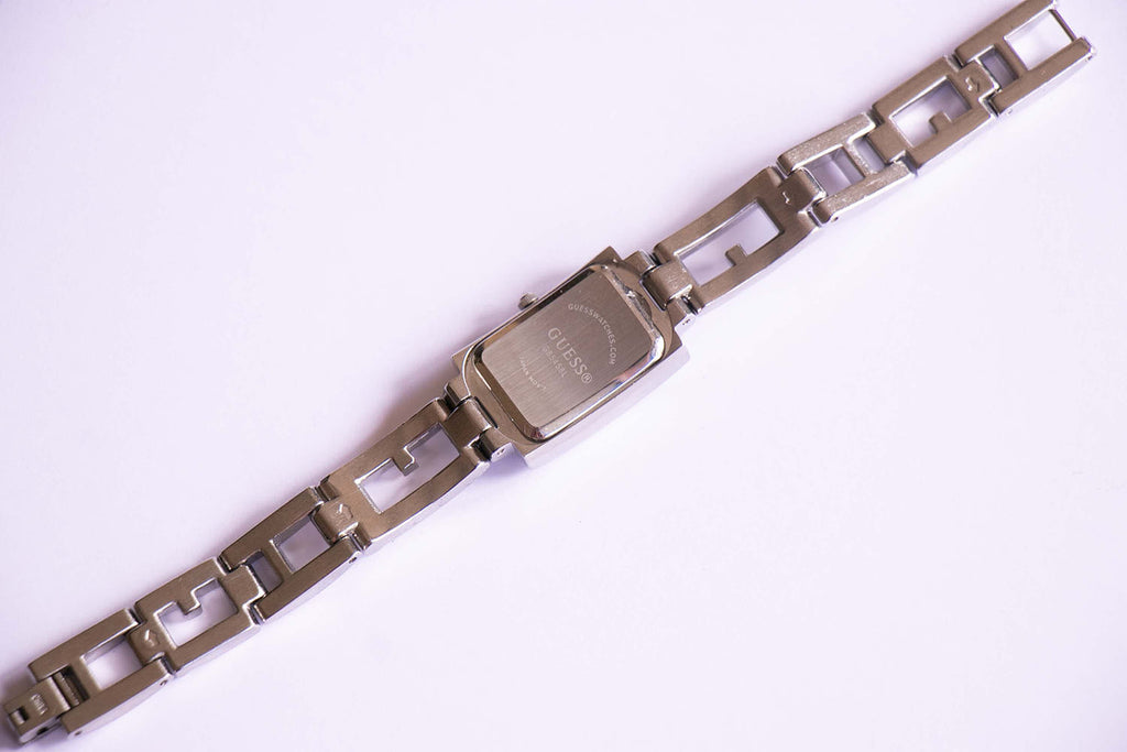 Guess Rectangular Watch for Women with Branded Silver-tone Bracelet ...