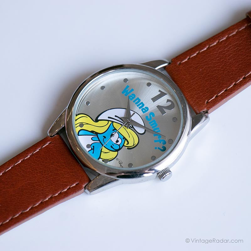 Vintage Silver-tone Smurf Watch | Japan Quartz Watch for Ladies ...