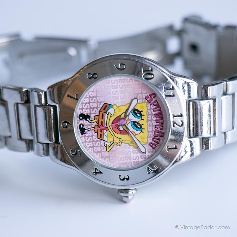 Vintage SpongeBob Watch for Ladies | 90s Stainless Steel Wristwatch ...