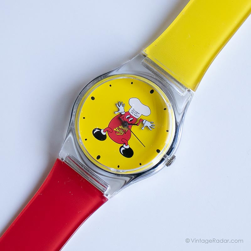 Vintage Jelly Belly Watch | Red and Yellow Retro Wristwatch – Vintage Radar