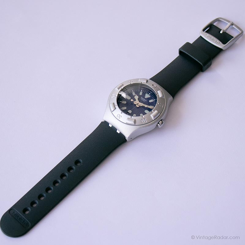 Vintage 2002 Swatch YDS4015 OPAH BLUE Watch | Silver-tone Irony Scuba ...