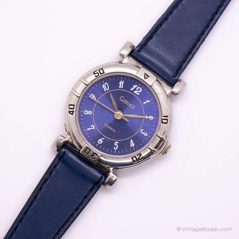 Navy Blue Dial Carriage Watch for Women | Vintage Timex Watches ...