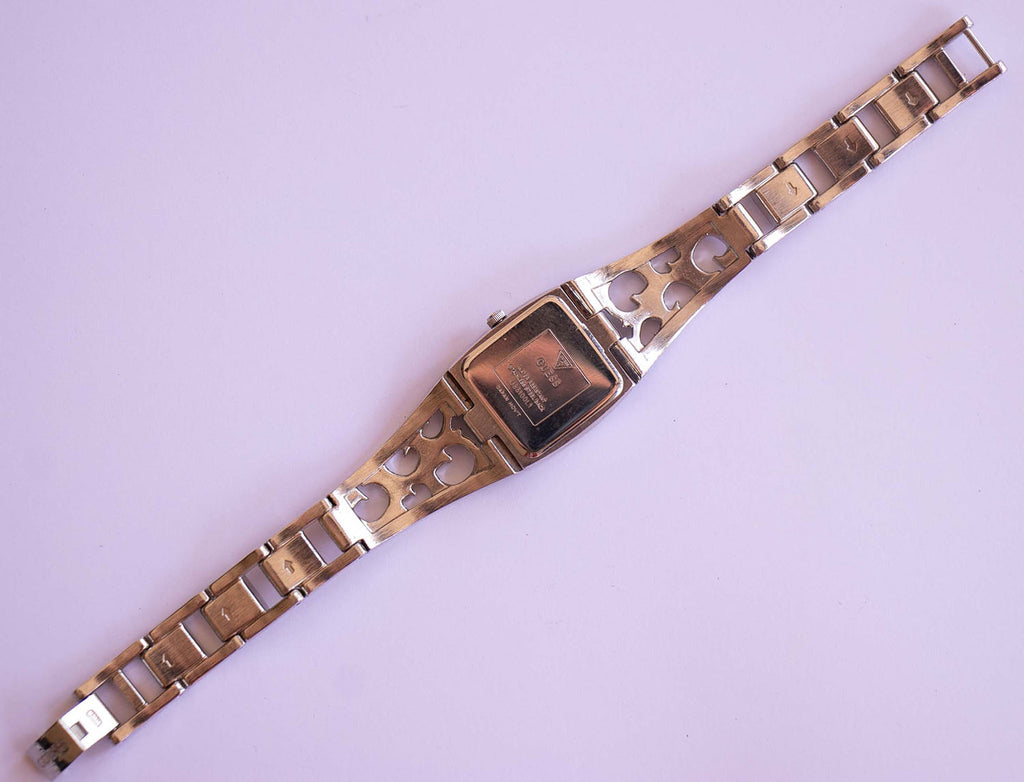 Guess Square-dial Watch for Women with Unique Silver-tone Bracelet ...