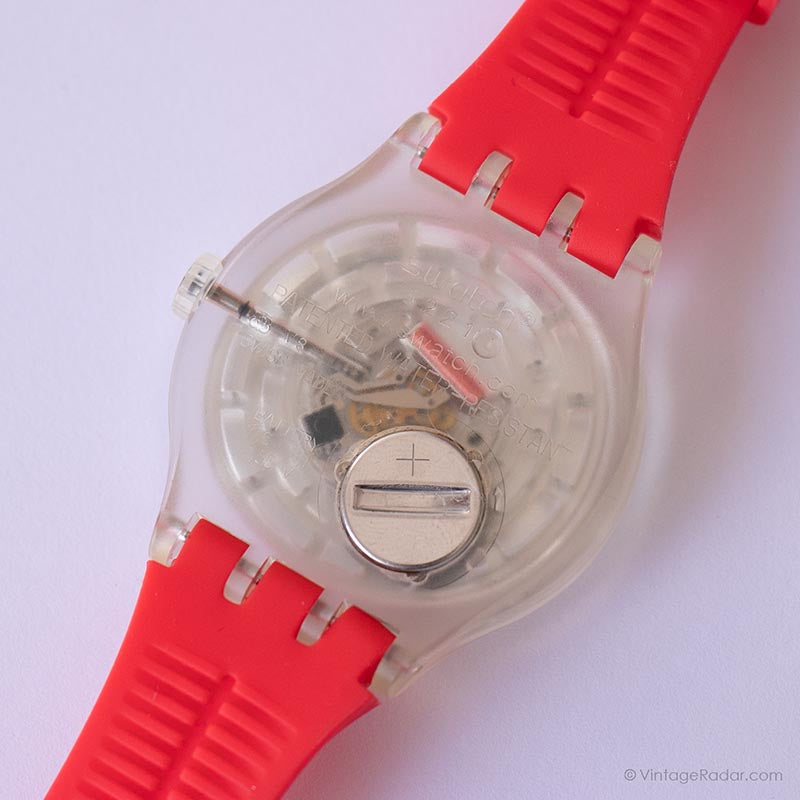 Vintage 2002 Swatch SUDK104D VIDA LOCA Watch | Large Red Swatch Watch ...