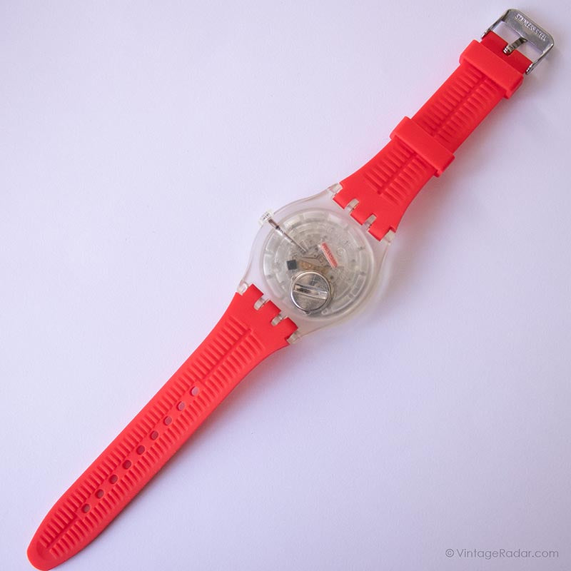 Vintage 2002 Swatch SUDK104D VIDA LOCA Watch | Large Red Swatch Watch ...