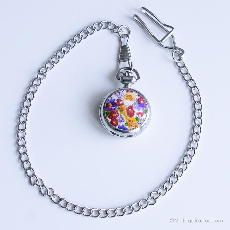 Vintage Floral Pocket Watch | Pocket Pendant Watch for Her – Vintage Radar