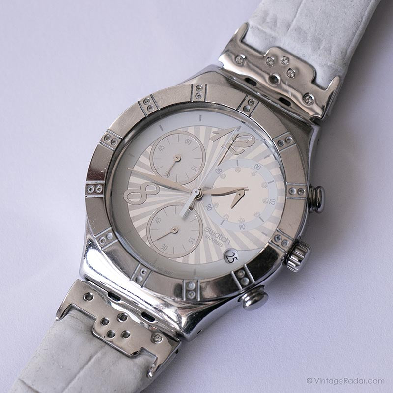 2008 Swatch YCS510 STEEL & CHARM Watch | Vintage Swatch Irony Chrono ...
