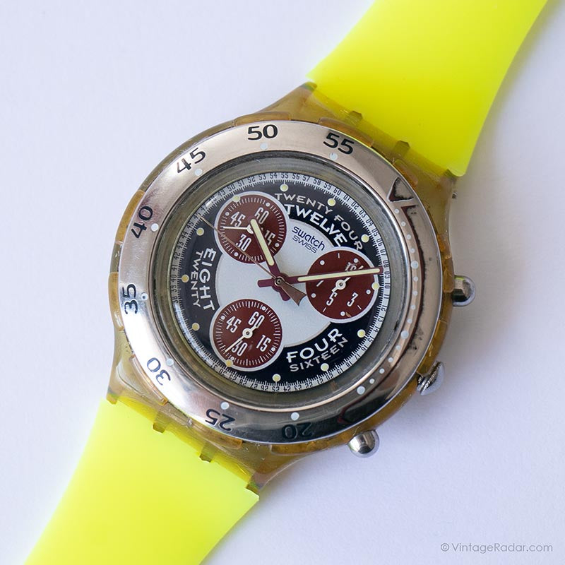 1996 Swatch SBN106 EL LEON Watch | Vintage Colorful Chronograph Watch ...