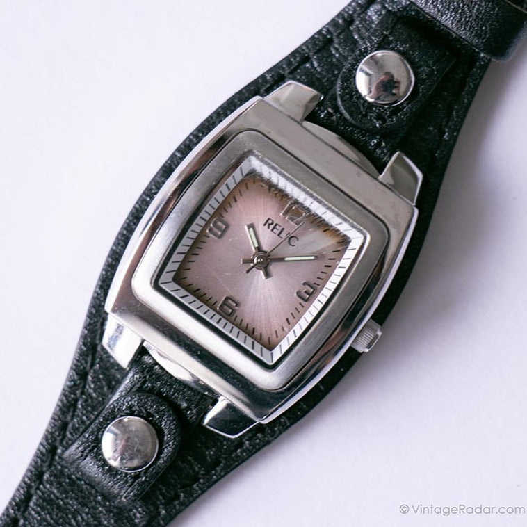 Tiny Vintage Relic by Fossil Watch for Her | Rectangular Quartz Watch ...