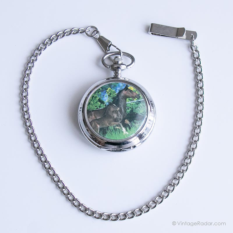 Vintage Wolf Pocket Watch | Animal Pocket Watch – Vintage Radar