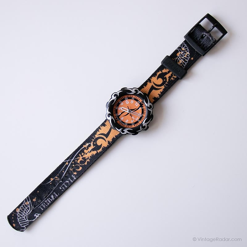 Vintage 2006 Tribal Flik Flak Watch by Swatch | Black and Orange Watch ...