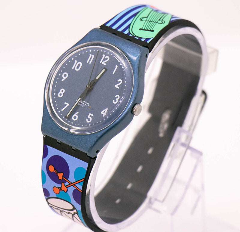 Metallic Blue Swatch Gent Watch Vintage | 90s Retro Swiss Quartz Watch ...