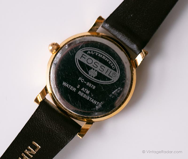 Vintage Green-Dial Fossil Watch for Women | Gold-tone Quartz Watch ...