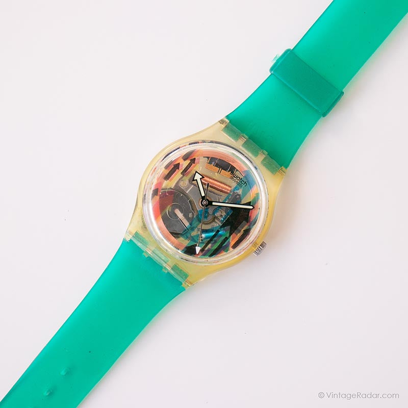 1995 Swatch SKK102 DIRECTION Watch | Vintage Colorful Skeleton Swatch ...