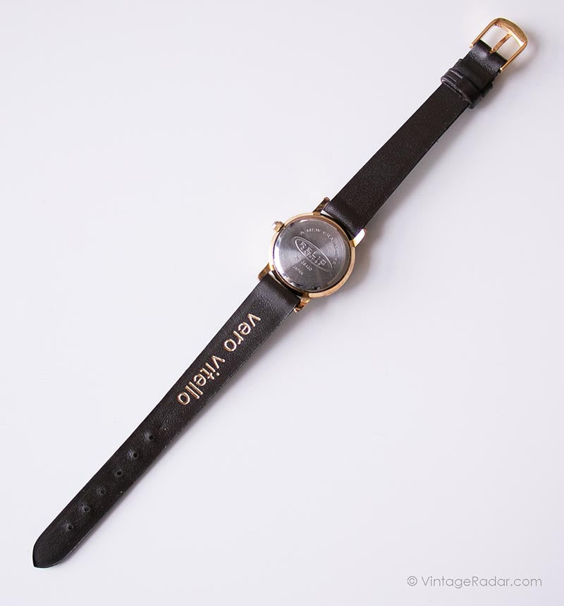 Vintage Relic Watch for Women with Marble-Effect Dial & Black Bezel ...
