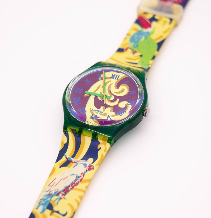 1994 Swatch GN119 PERROQUET Watch | Colorful Baroque Style Swatch Gent ...