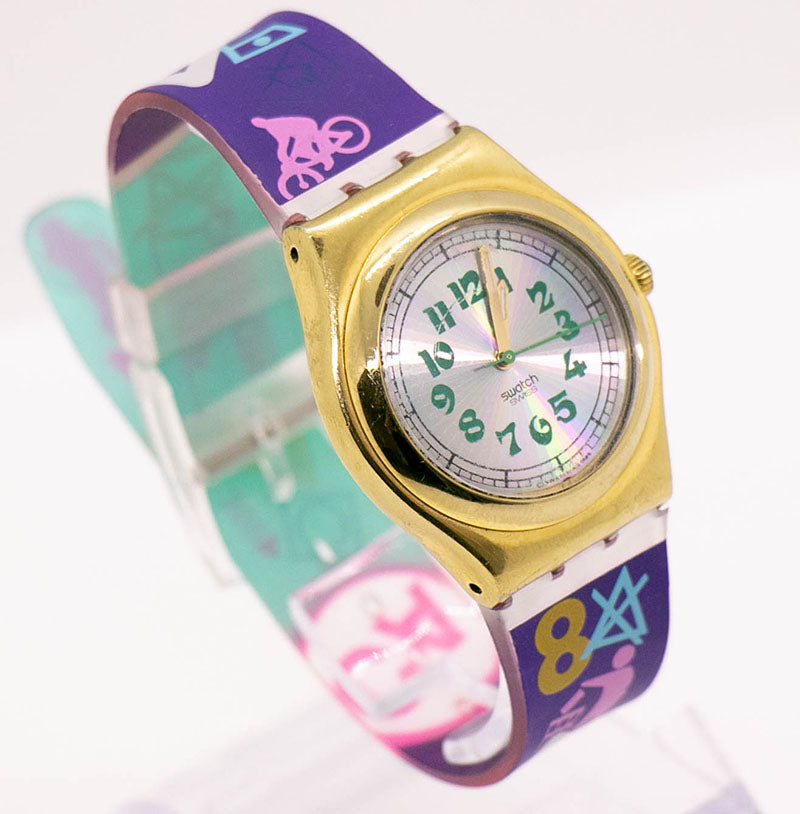 1995 Swatch Irony YLG100 GREEN GAMMON Watch | Gold-tone Swatch Irony ...