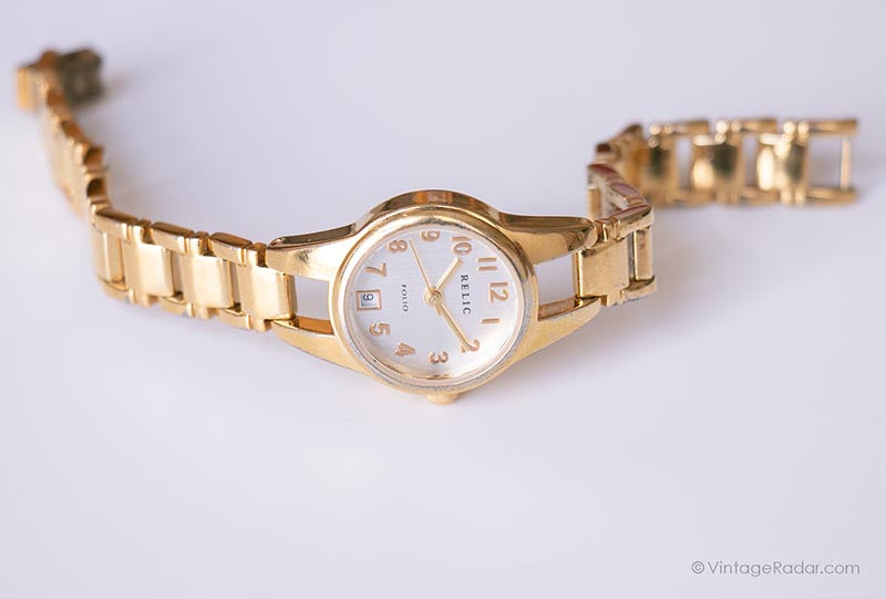Tiny Vintage Gold-tone Relic Quartz Watch | Relic Watches for Women ...