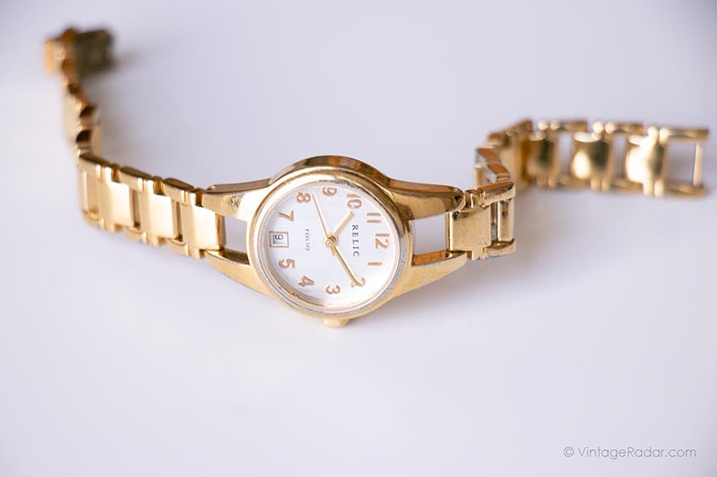 Tiny Vintage Gold-tone Relic Quartz Watch | Relic Watches for Women ...
