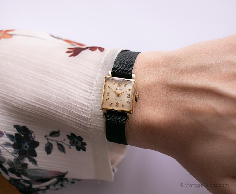 1960s Gold-plated Zentra Watch - Tiny Mechanical German Women's Watch ...