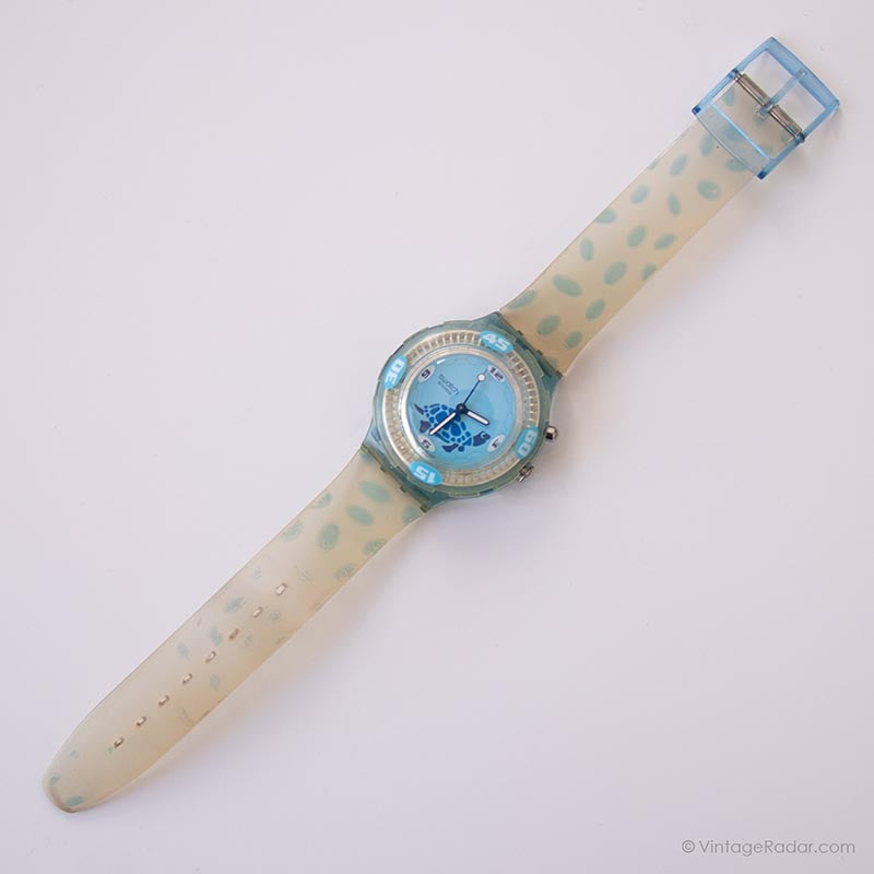 2002 Swatch SDN911 TARTARUGA Watch | Vintage Blue Turtle Swatch Scuba ...