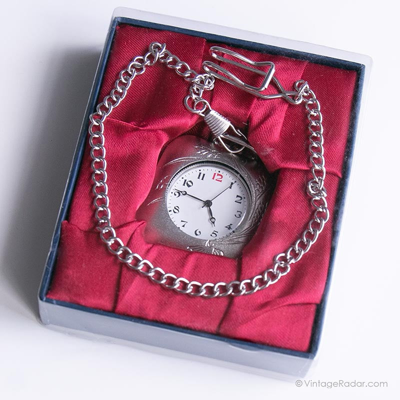 Vintage Square Pocket Watch | Collectible Floral Pocket Watch – Vintage ...