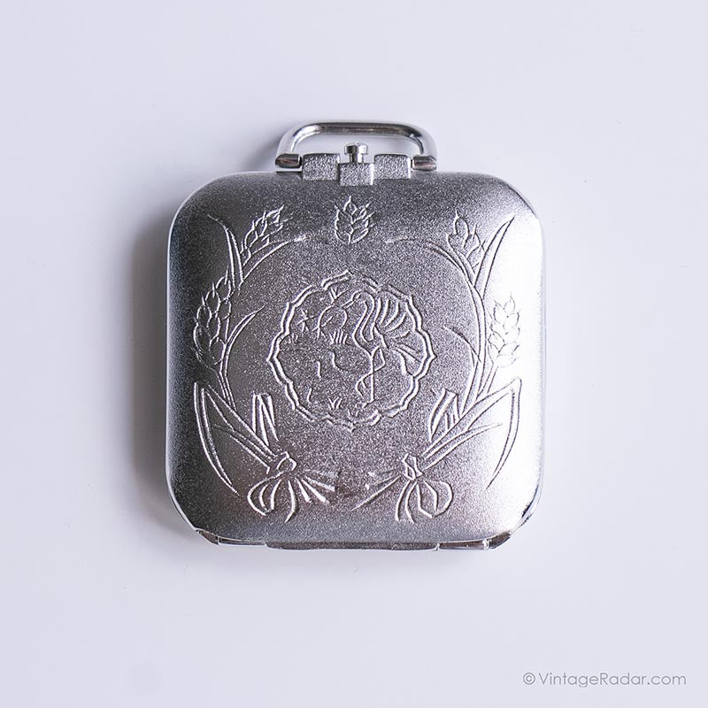 Vintage Square Pocket Watch | Collectible Floral Pocket Watch – Vintage ...