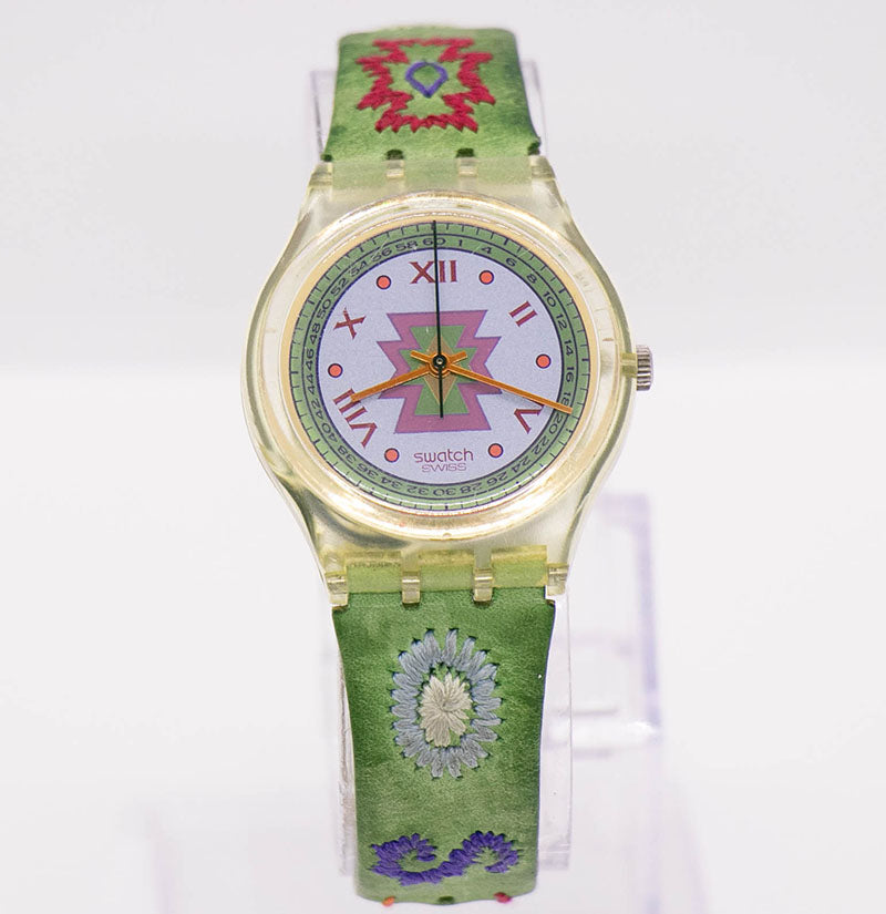 1993 Swatch GK154 CUZCO Watch | Vintage Hippie Green Swatch Watch ...